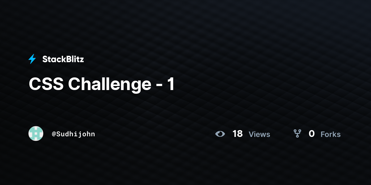 CSS Challenge - 1 - StackBlitz