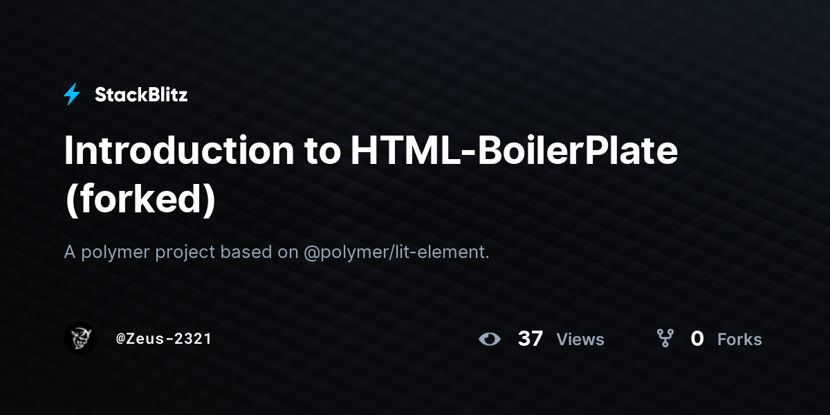 Introduction to HTML-BoilerPlate (forked) - StackBlitz