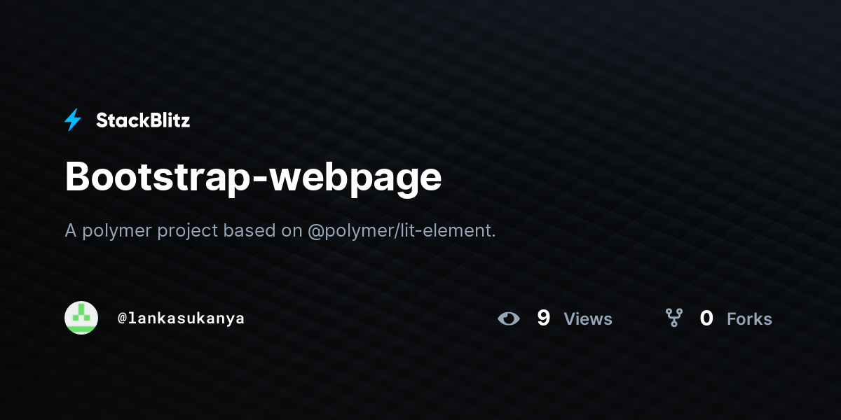 Bootstrap Webpage Stackblitz