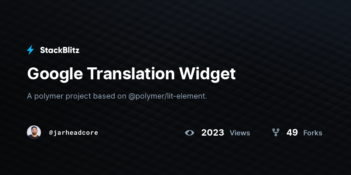 Google Translation Widget - StackBlitz