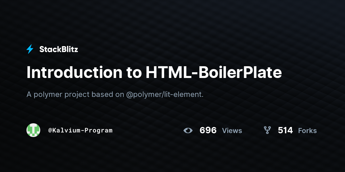 Introduction to HTML-BoilerPlate - StackBlitz