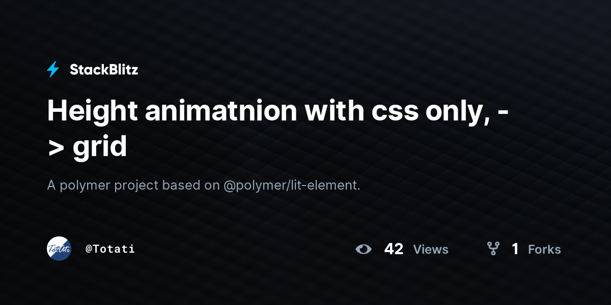 Height animatnion with css only, -> grid - StackBlitz