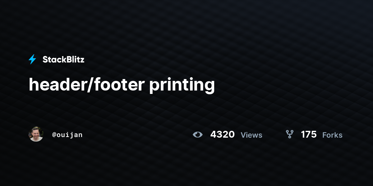 header/footer printing - StackBlitz