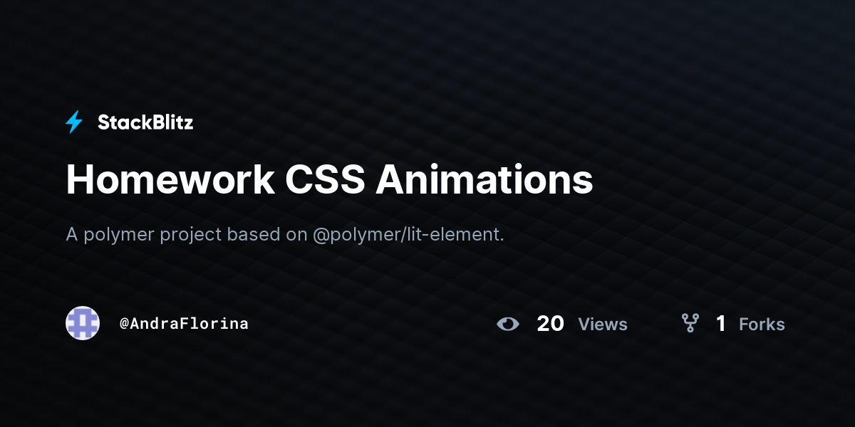 Homework CSS Animations - StackBlitz