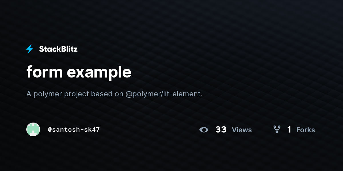 form example - StackBlitz