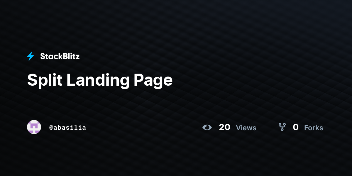 Split Landing Page - StackBlitz