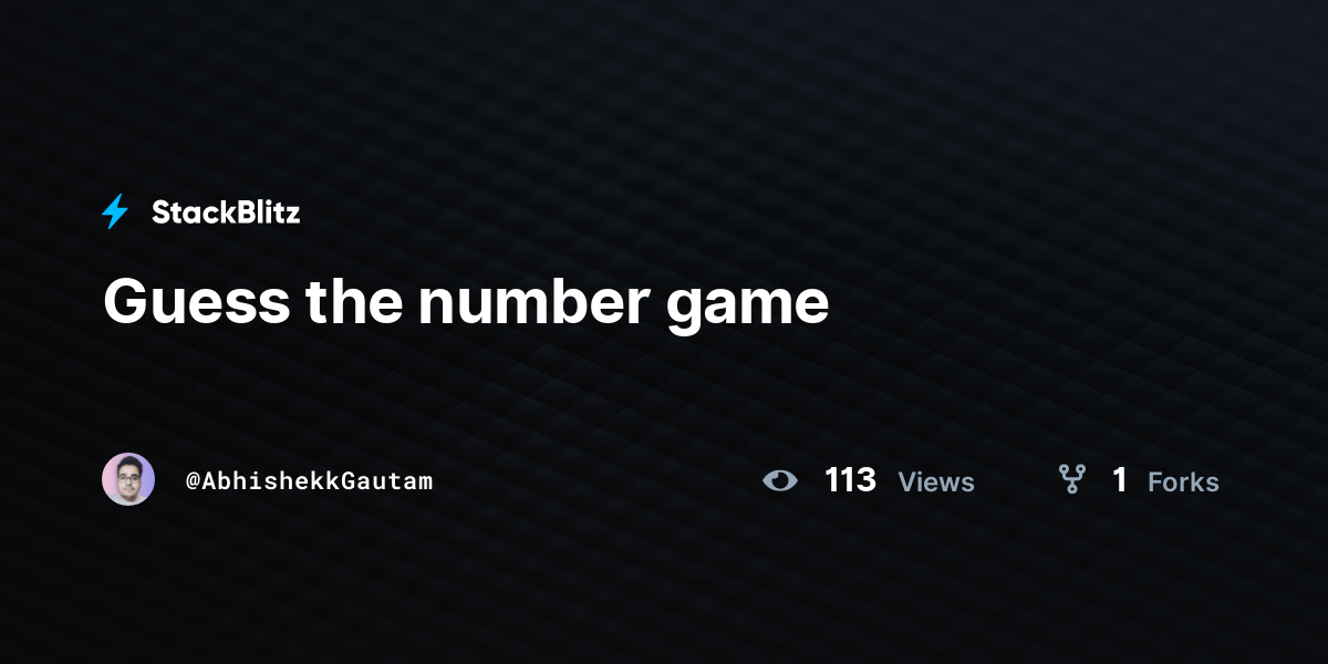 Guess the number game - StackBlitz