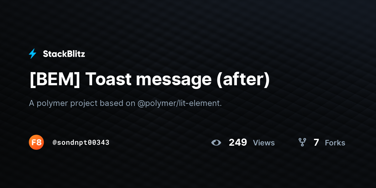 [BEM] Toast message (after) - StackBlitz