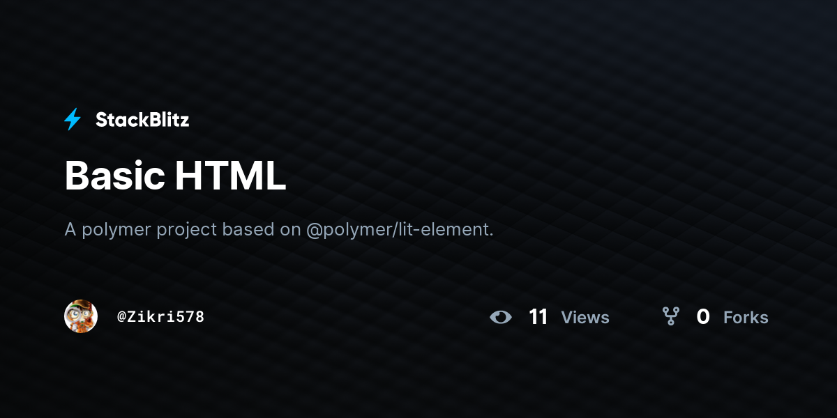 Basic Html Stackblitz