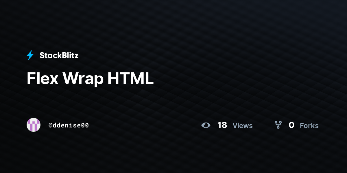 Flex Wrap HTML - StackBlitz