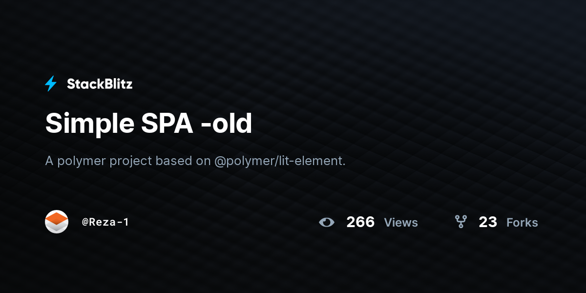 Simple SPA -old - StackBlitz