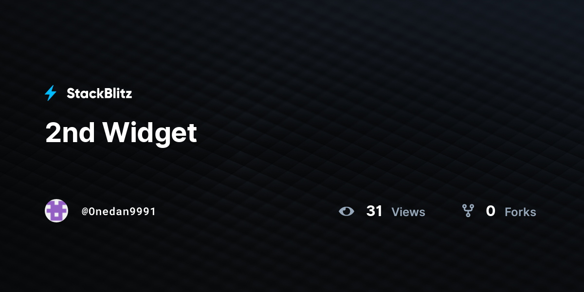 2nd Widget - StackBlitz