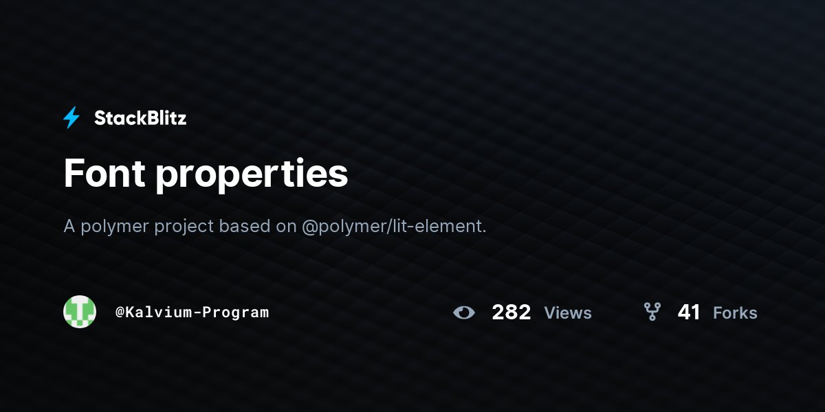 Font properties - StackBlitz