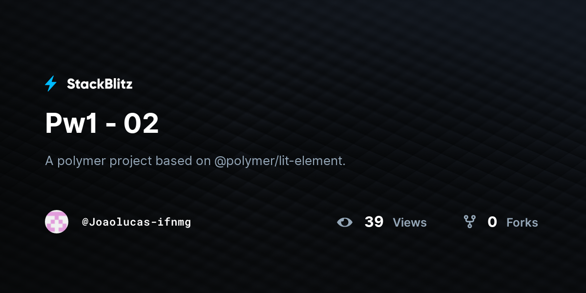 Pw1 - 02 - StackBlitz