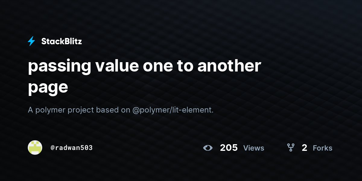 passing value one to another page - StackBlitz