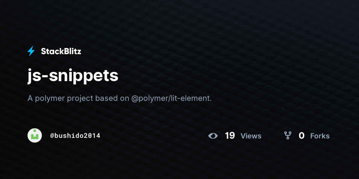 js-snippets - StackBlitz