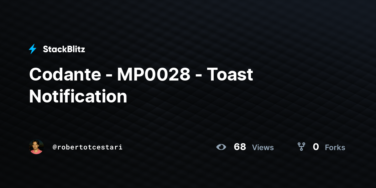 Codante - MP0028 - Toast Notification - StackBlitz