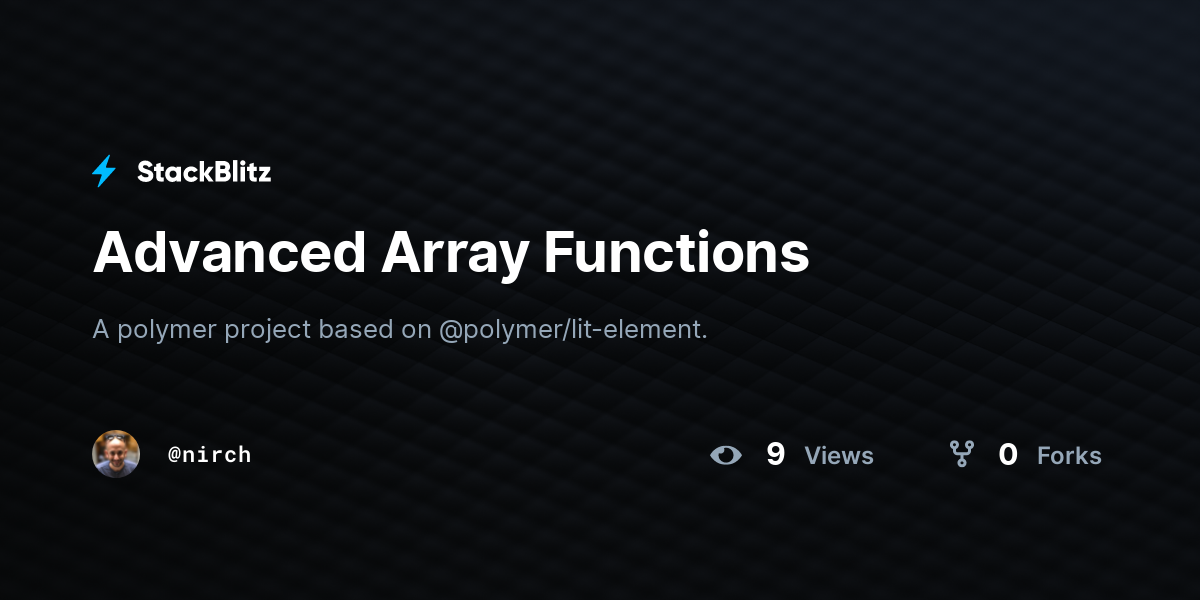Advanced Array Functions - StackBlitz