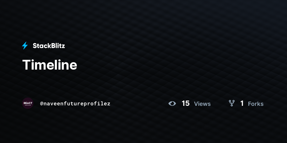 Timeline - StackBlitz