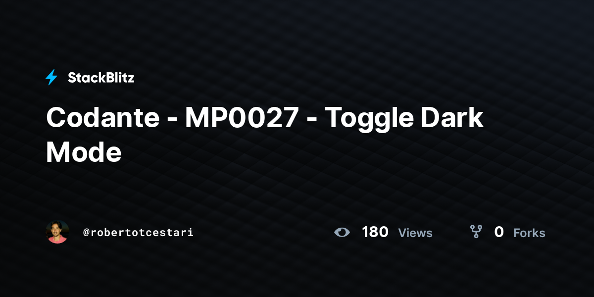 Codante - MP0027 - Toggle Dark Mode - StackBlitz