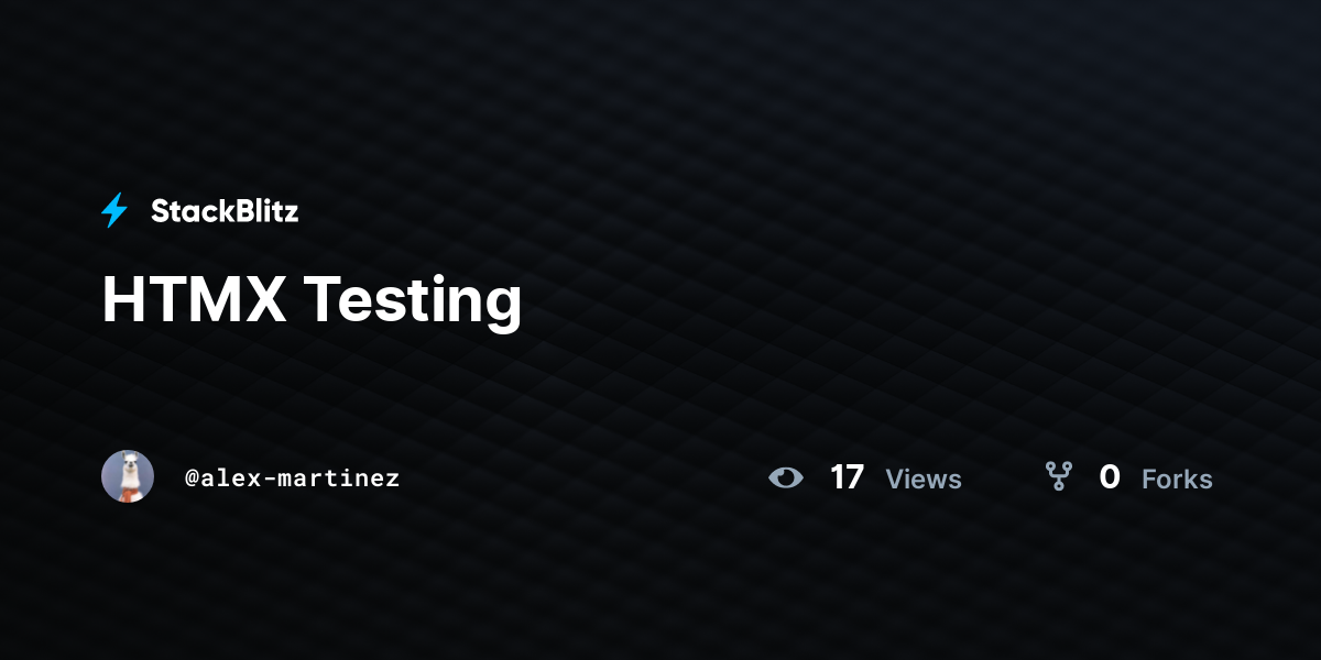 HTMX Testing - StackBlitz