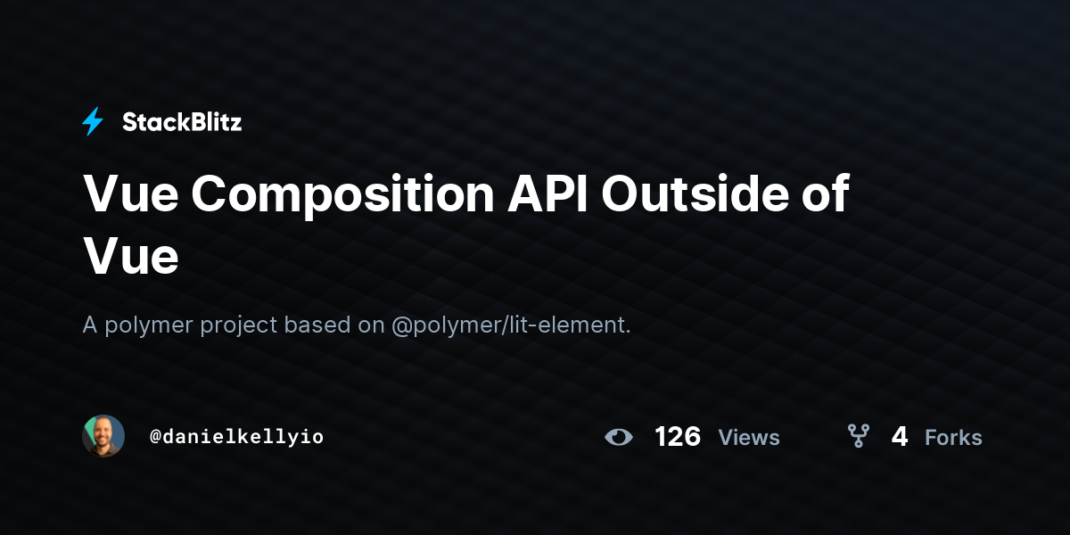 Vue Composition API Outside of Vue - StackBlitz