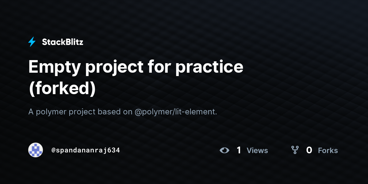 Empty Project For Practice Forked Stackblitz