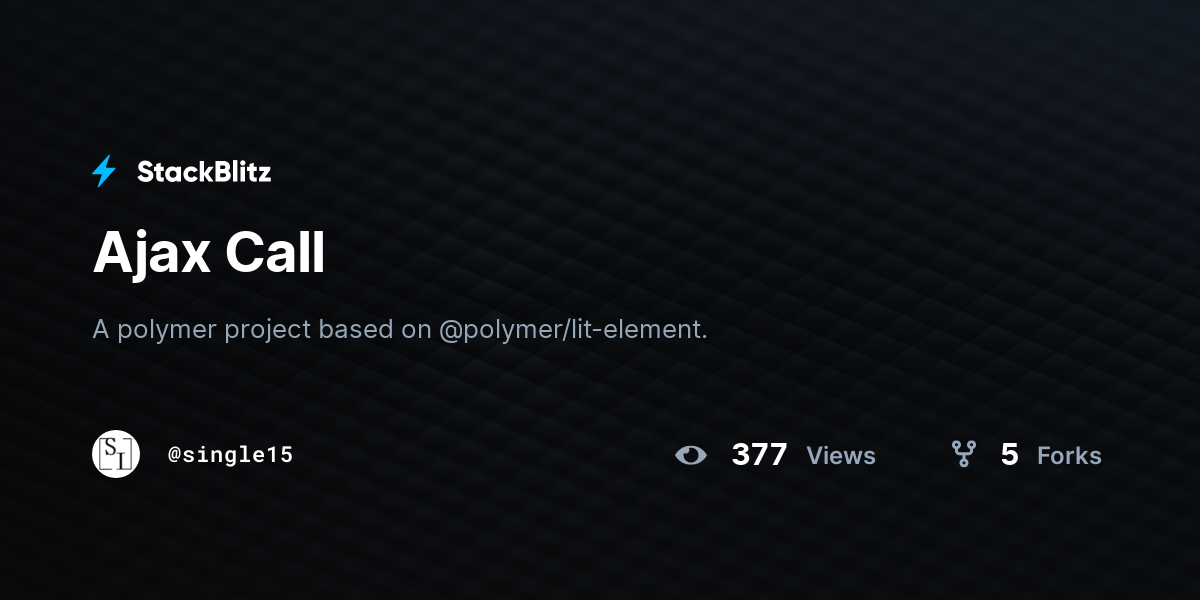 Ajax Call - StackBlitz