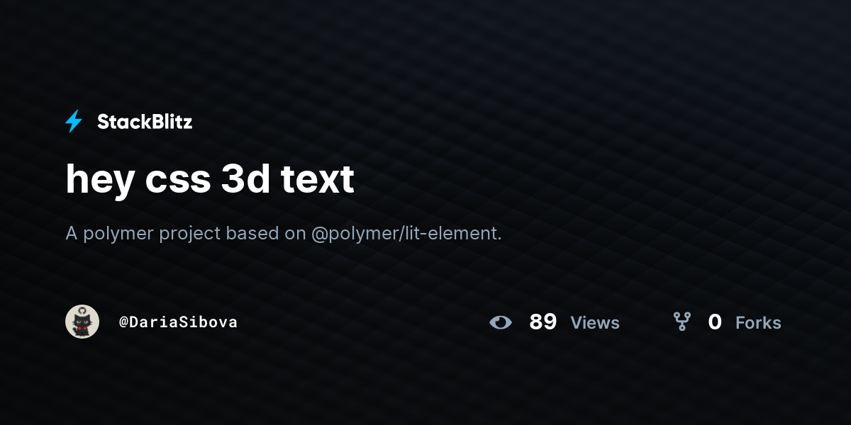 hey css 3d text - StackBlitz