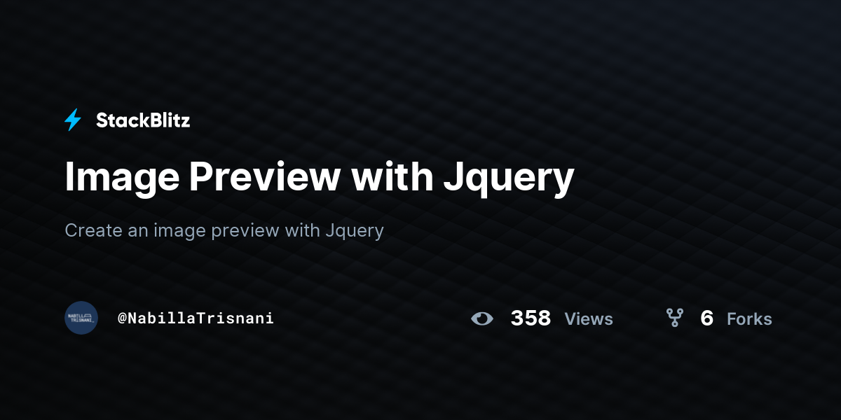 Image Preview with Jquery - StackBlitz