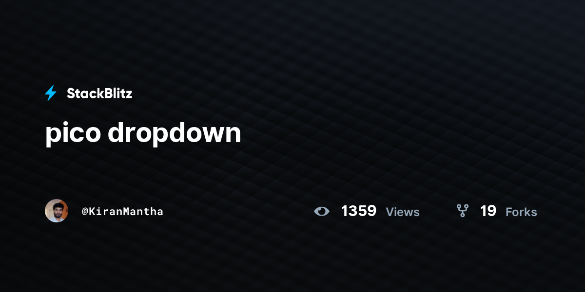 pico dropdown - StackBlitz