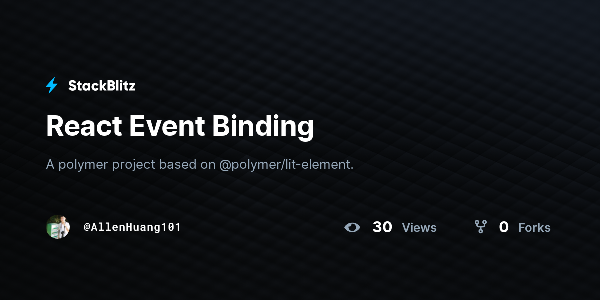 React Event Binding - StackBlitz