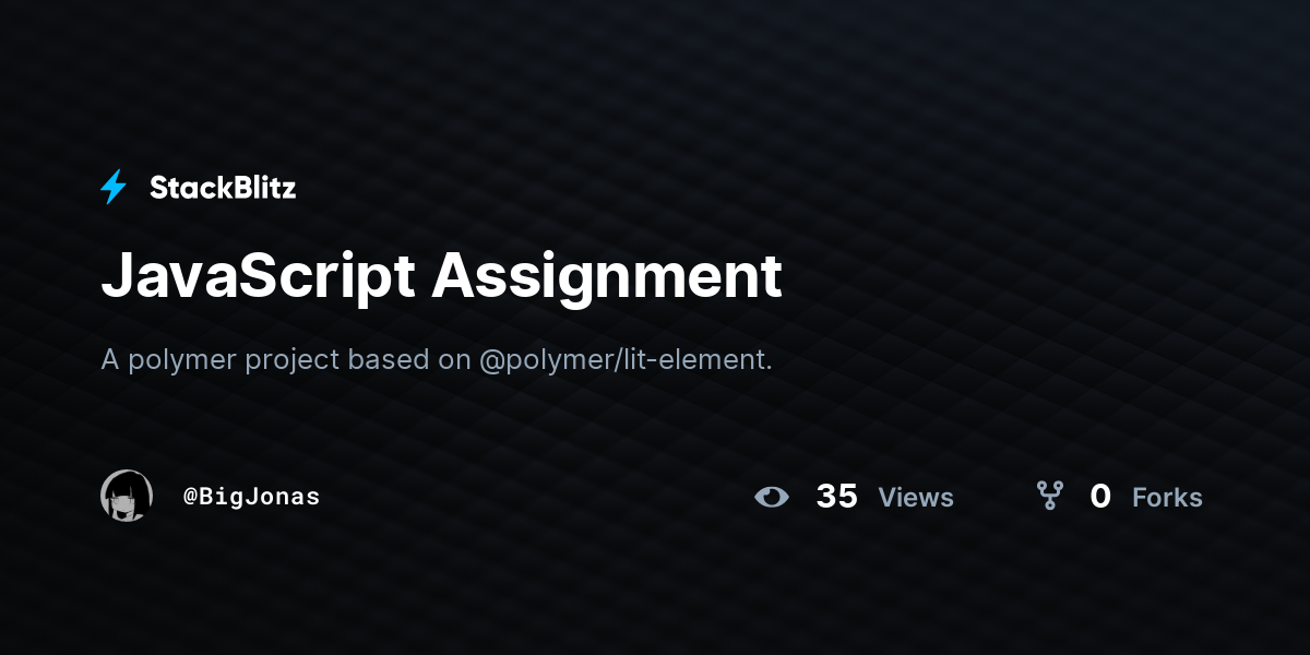 JavaScript Assignment - StackBlitz