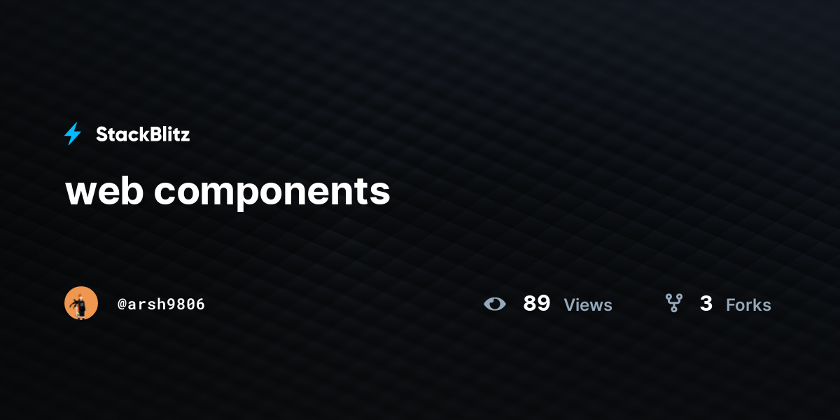 web components - StackBlitz