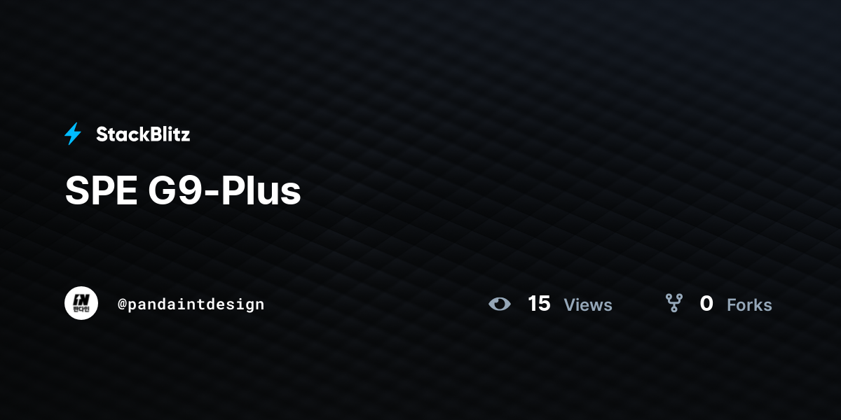 SPE G9-Plus - StackBlitz