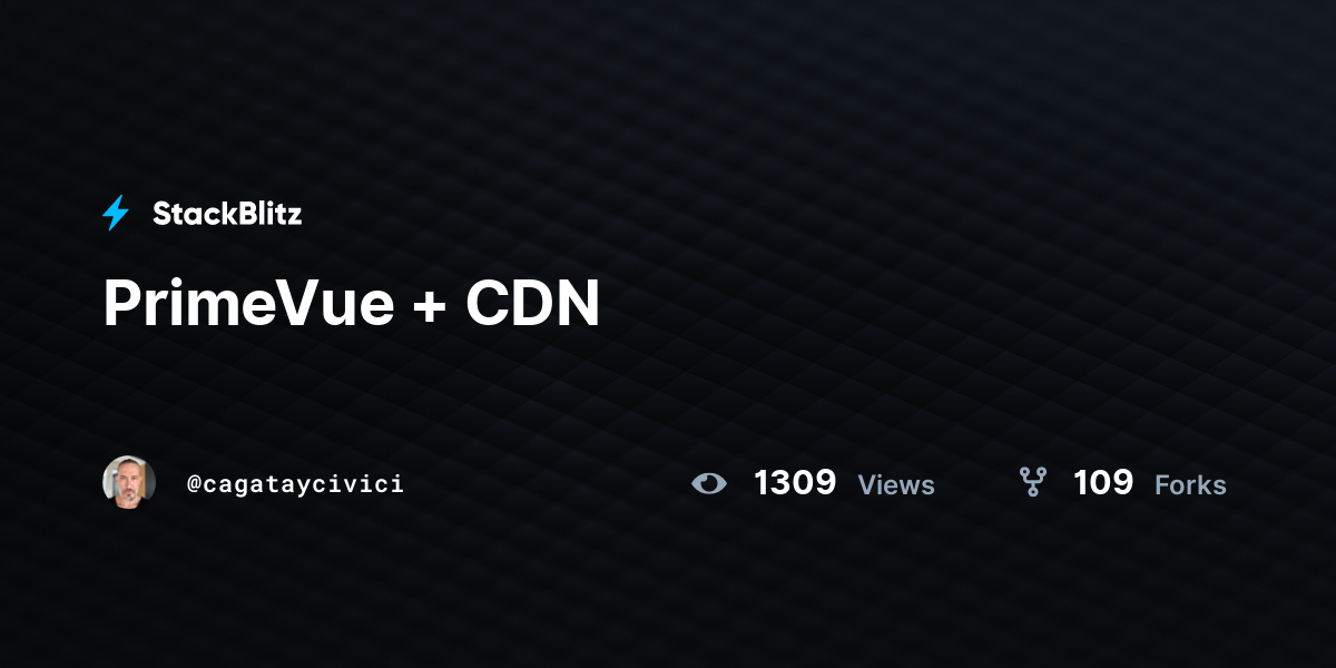 PrimeVue + CDN - StackBlitz