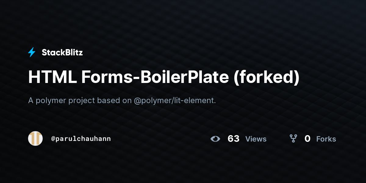 HTML Forms-BoilerPlate (forked) - StackBlitz