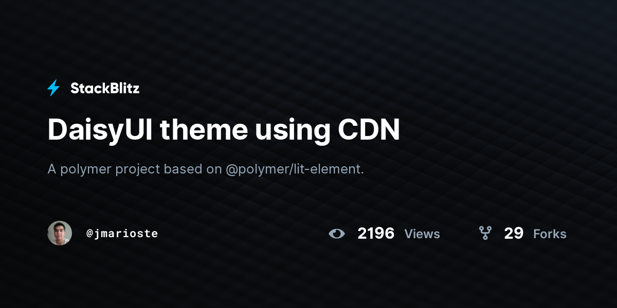 Daisyui Theme Using Cdn Stackblitz 