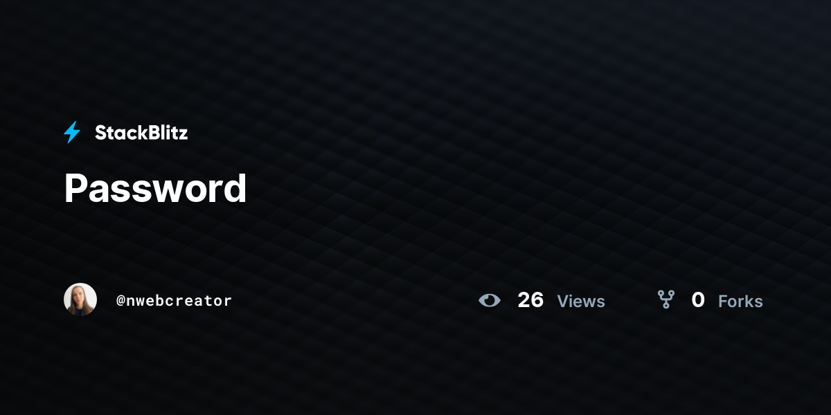 Password - StackBlitz