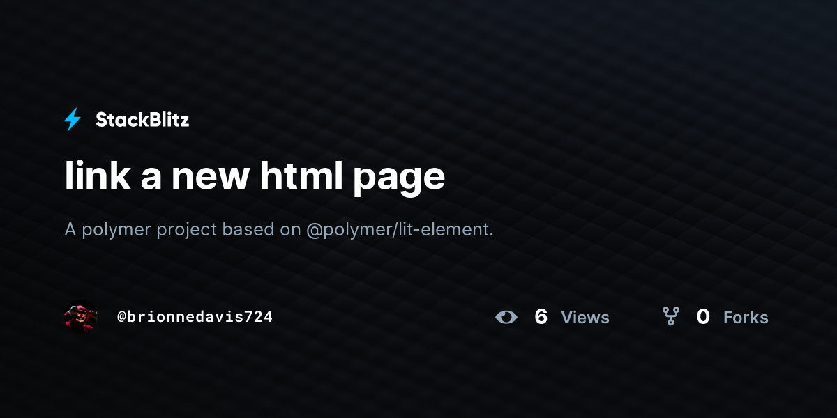 link a new html page - StackBlitz
