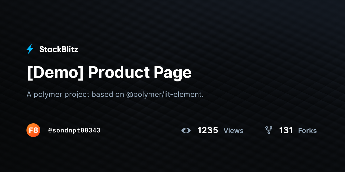 [Demo] Product Page - StackBlitz