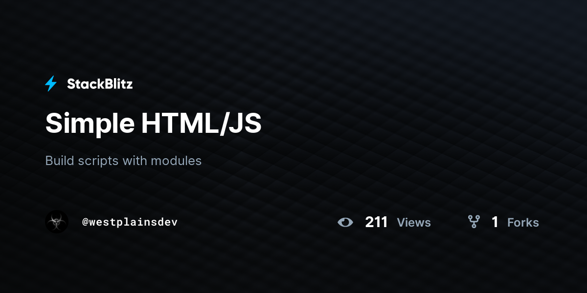 Simple HTML/JS - StackBlitz