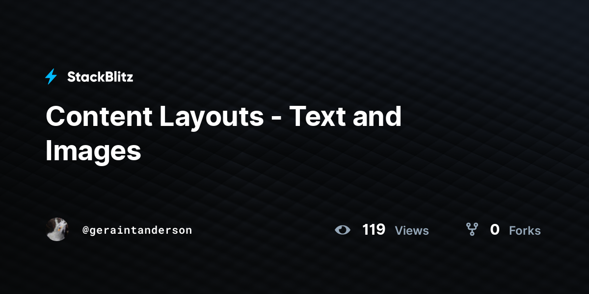 Content Layouts - Text and Images - StackBlitz