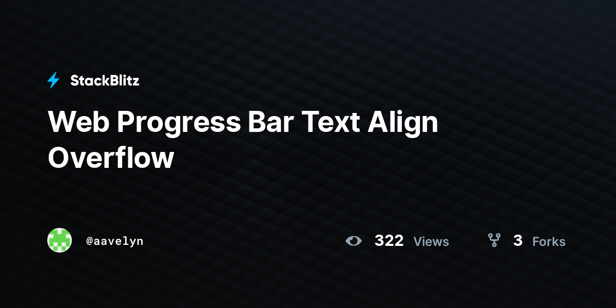 Web Progress Bar Text Align Overflow - StackBlitz