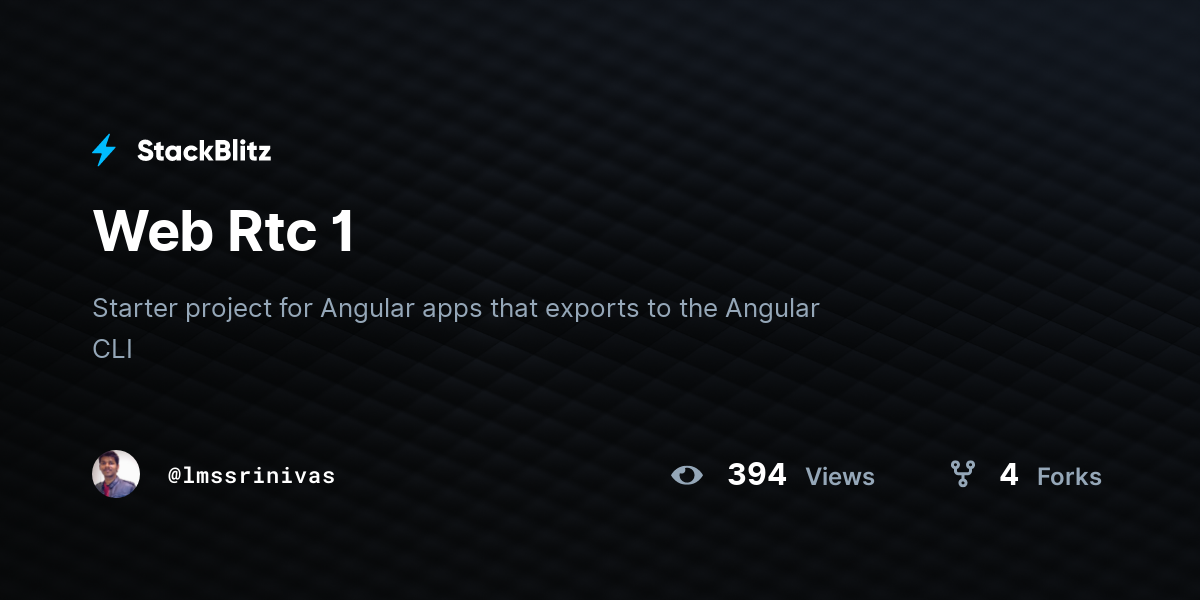 Web Rtc 1 - StackBlitz