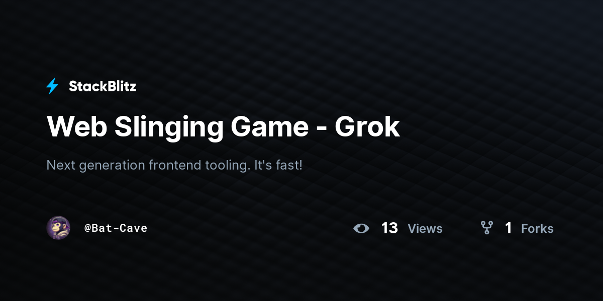 Web Slinging Game - Grok - StackBlitz