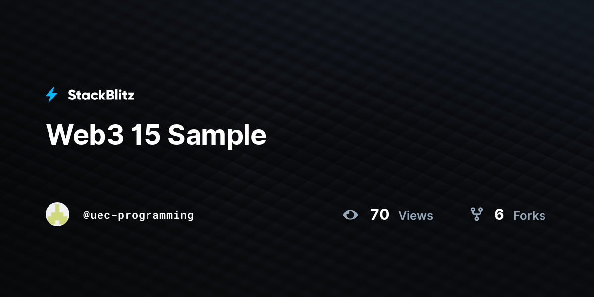 Web3 15 Sample - StackBlitz