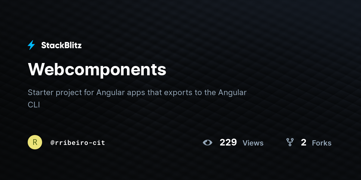 Webcomponents - StackBlitz