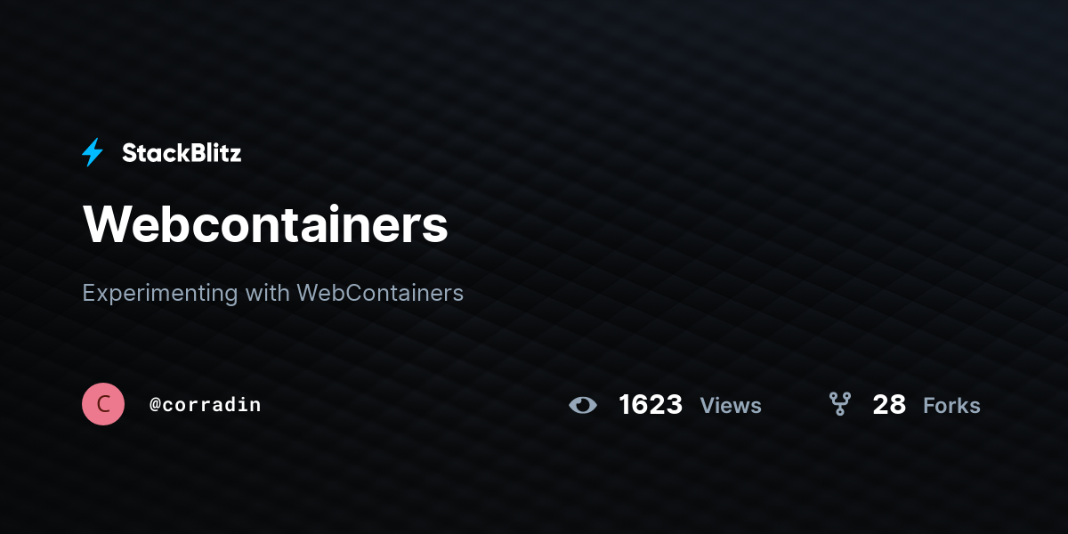 Webcontainers - StackBlitz