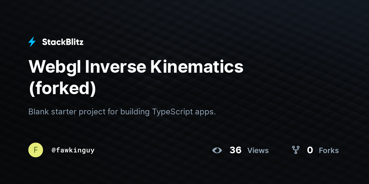 Webgl Inverse Kinematics (forked) - StackBlitz